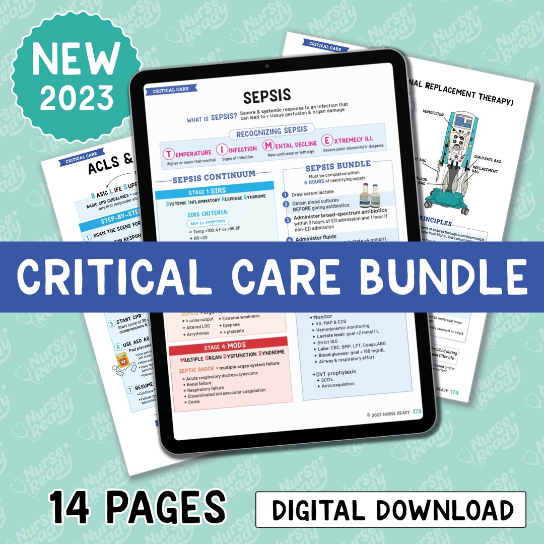 Critical Care Nursing Notes Study Bundle - Etsy