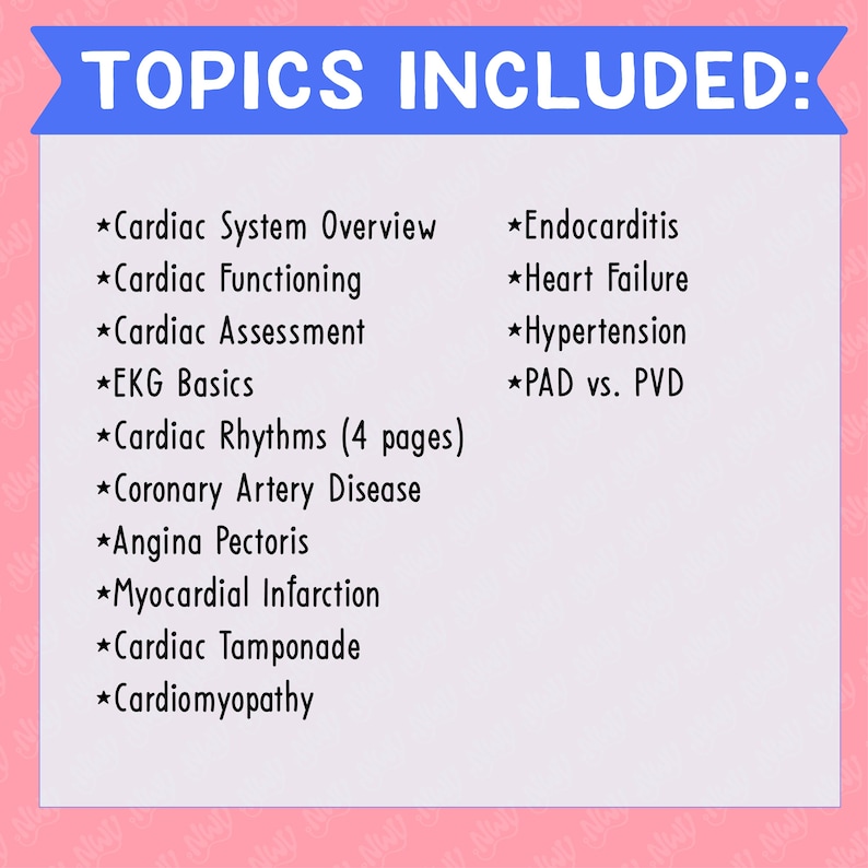 Cardiac Nursing Notes Study Bundle - Etsy