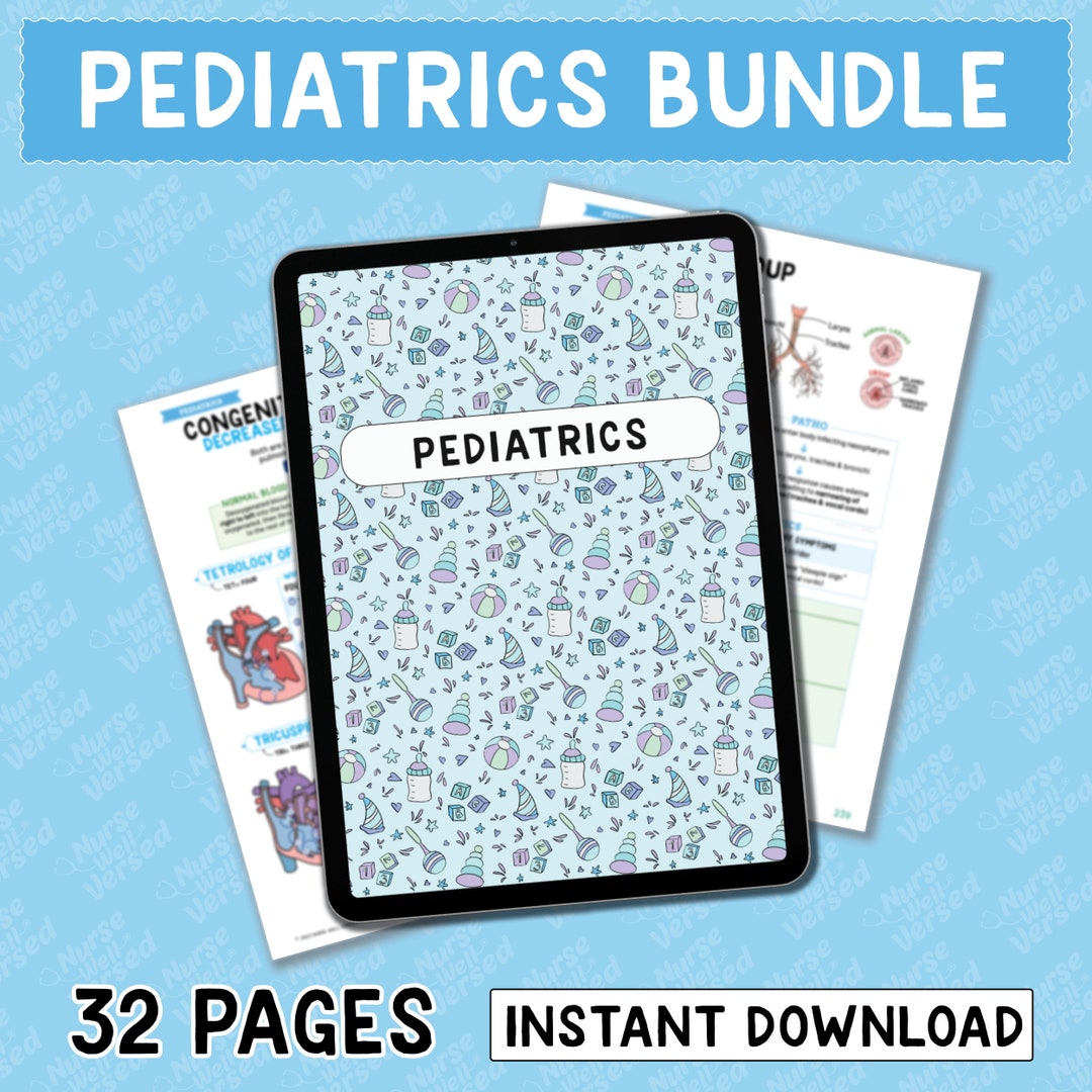 Pediatrics Nursing Notes Study Bundle - Etsy