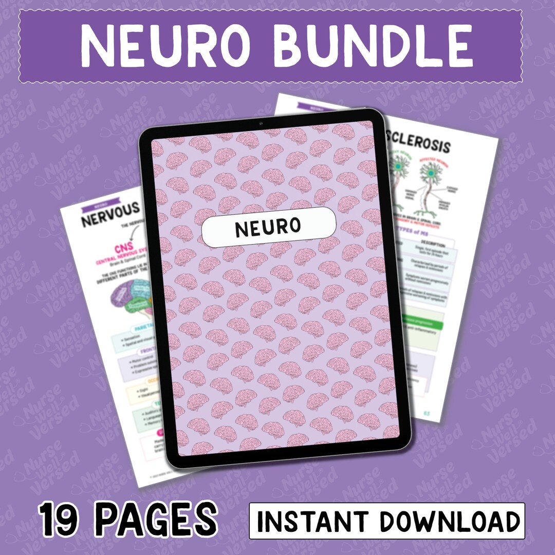 Neuro Nursing Notes Study Bundle - Etsy