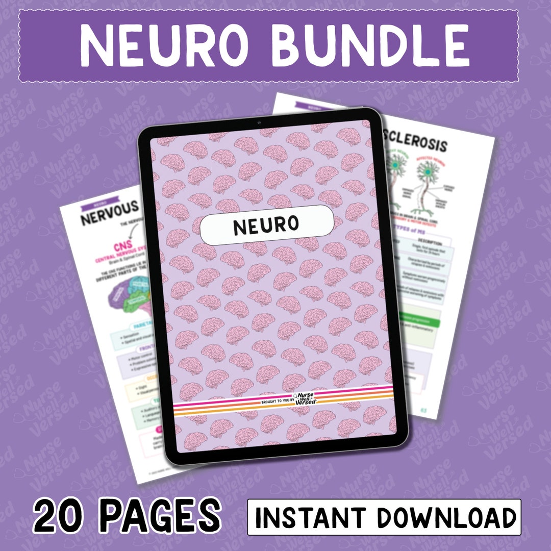 Neuro Nursing Notes Study Bundle - Etsy