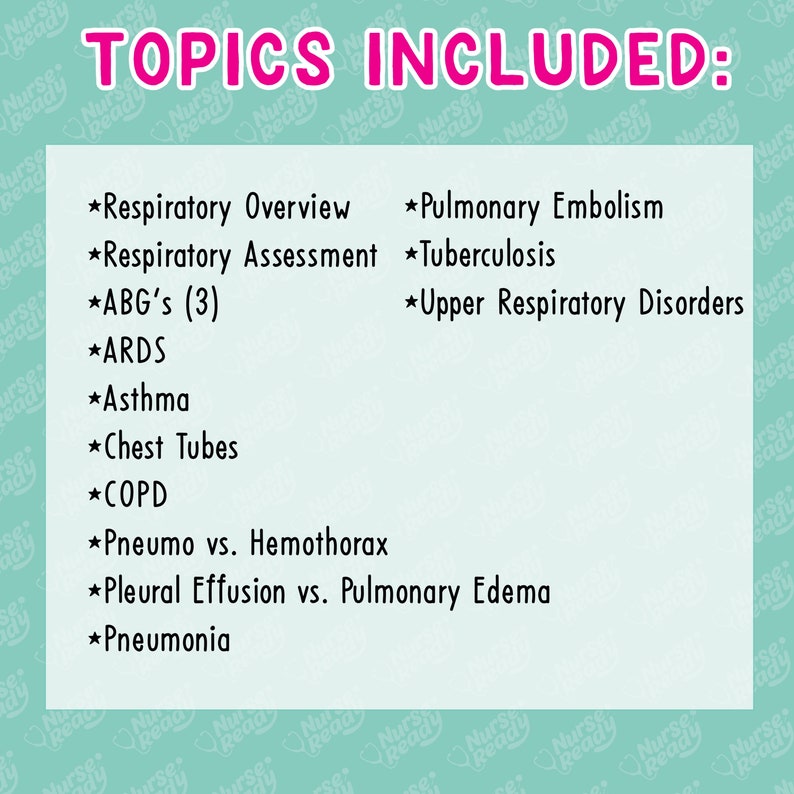 Respiratory Nursing Notes Study Bundle - Etsy