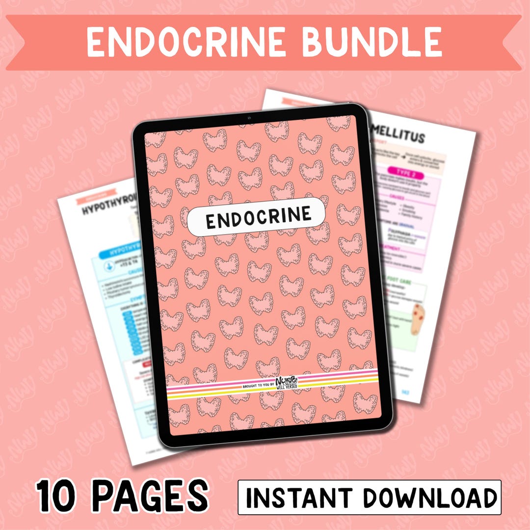 Endocrine Nursing Notes Study Bundle - Etsy