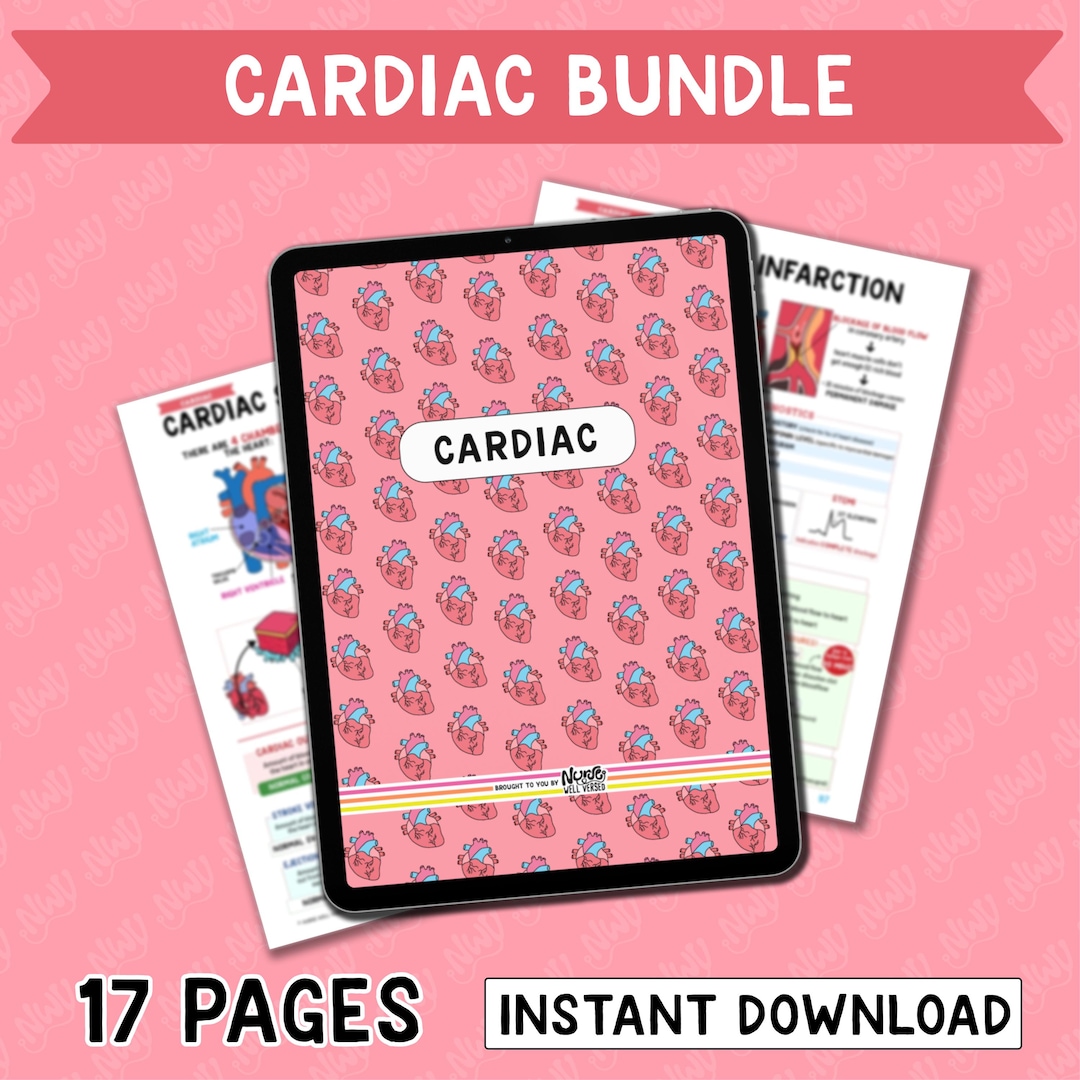Cardiac Nursing Notes Study Bundle - Etsy