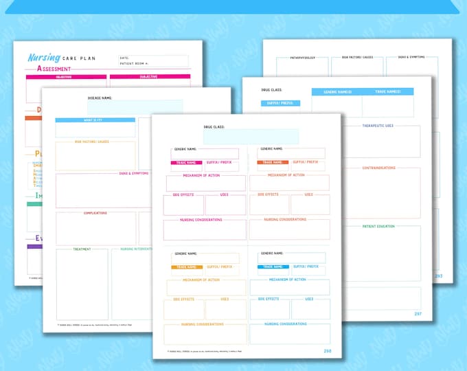 Nursing Concept Map Bundle | 5 Concept Maps | Nursing School Notes ...