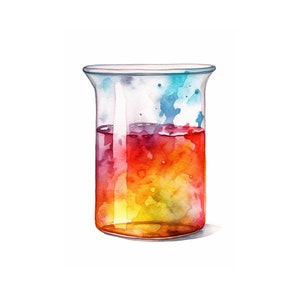 Beaker Watercolor Print, Watercolor Print, Science Wall Art, Beaker ...