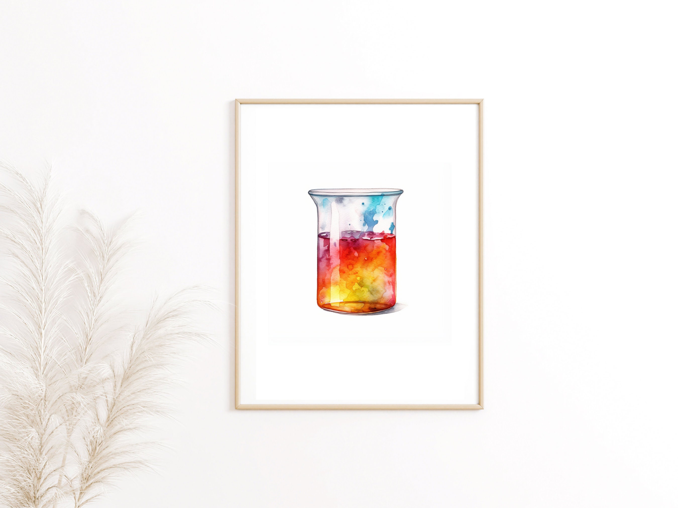 Beaker Watercolor Print, Watercolor Print, Science Wall Art, Beaker ...