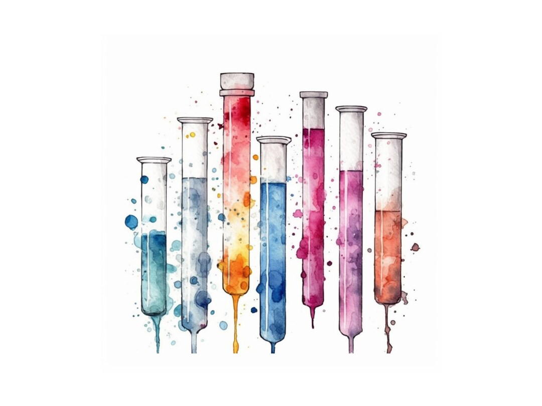 Test Tube Watercolor Print, Watercolor Print, Science Wall Art, Test ...