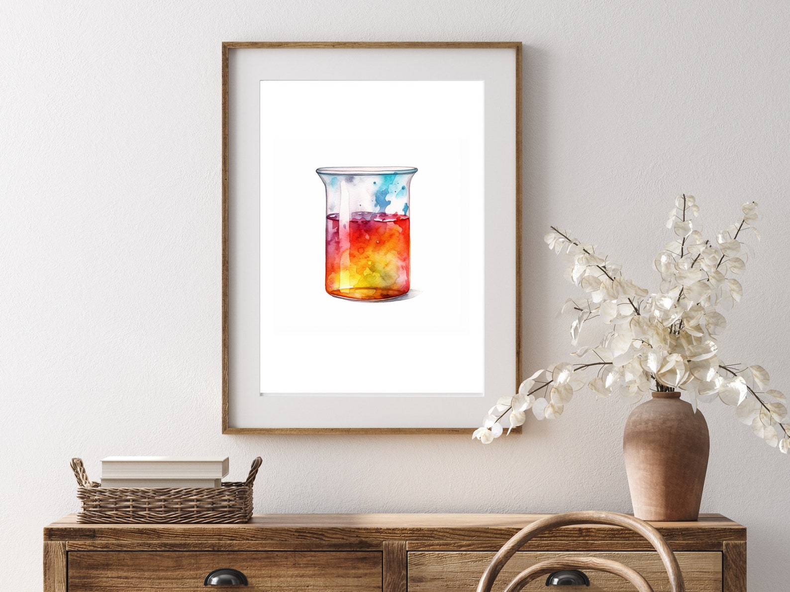 Beaker Watercolor Print, Watercolor Print, Science Wall Art, Beaker ...