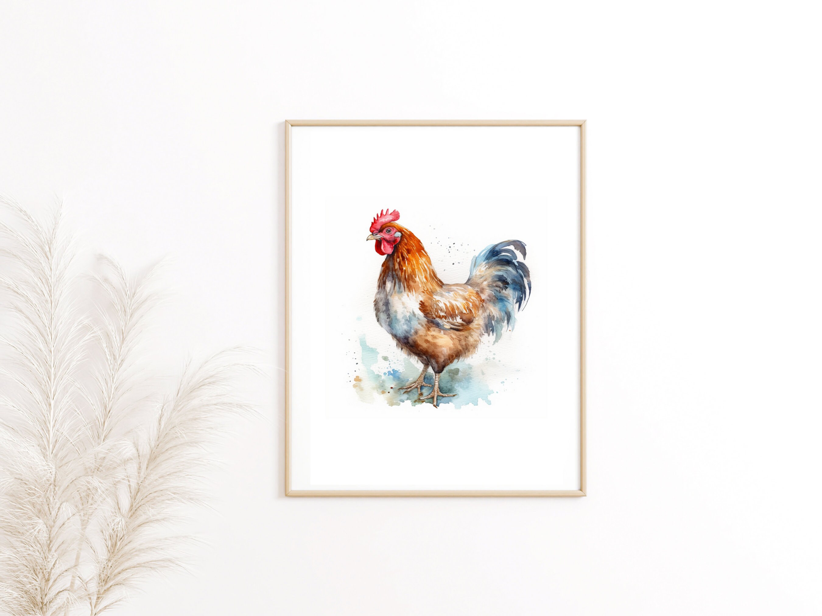 Chicken Watercolor Print, Watercolor Print, Animal Wall Art, Chicken ...