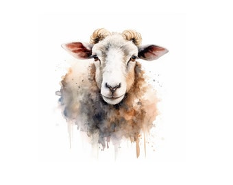 Sheep Watercolor Print, Watercolor Print, Animal Wall Art, Sheep, Farm ...
