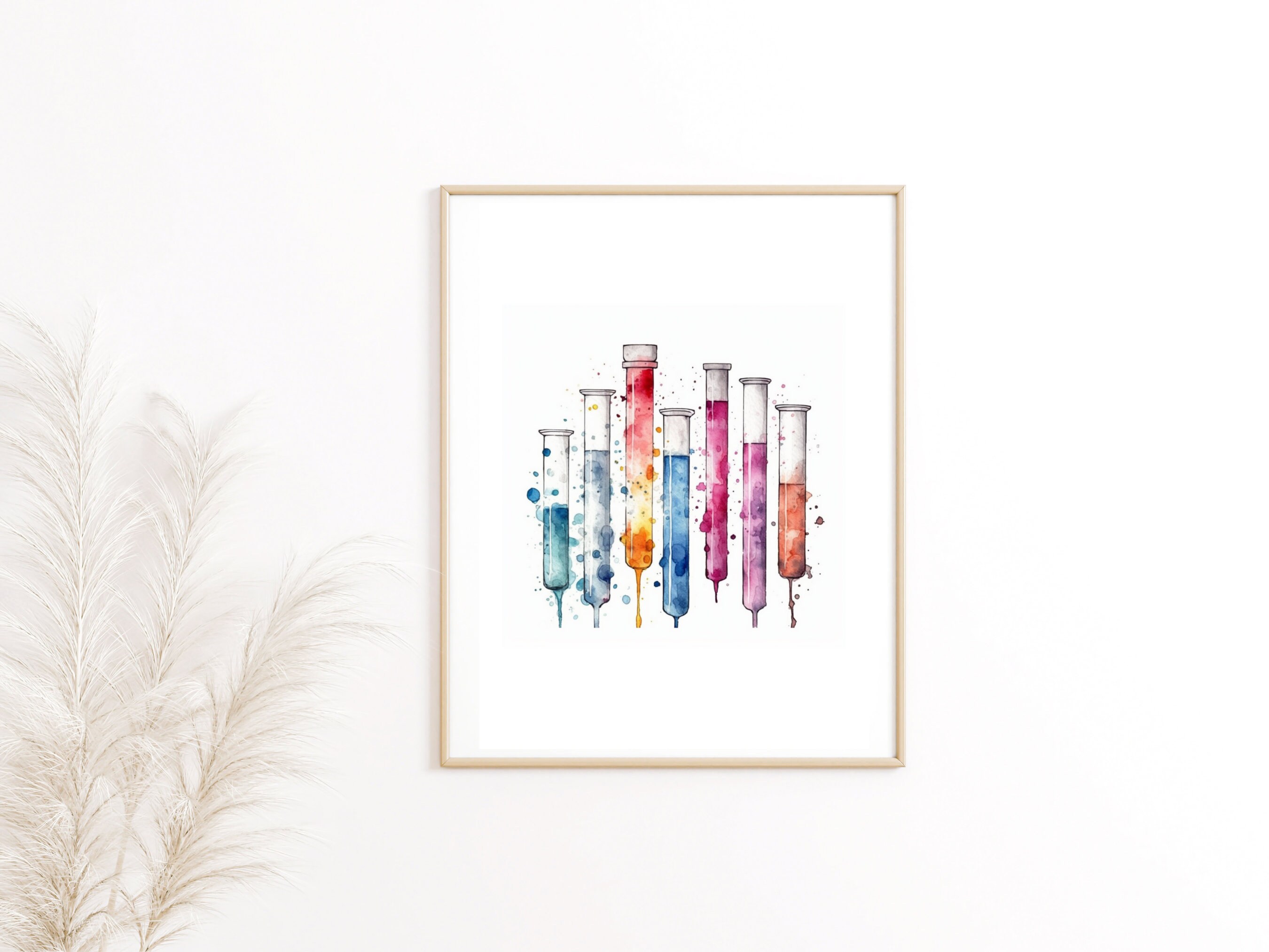 Test Tube Watercolor Print, Watercolor Print, Science Wall Art, Test ...