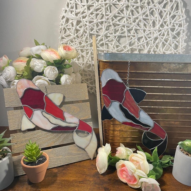 Handmade Red Koi Fish Stained Glass Suncatcher – Window Art Bundle - Etsy