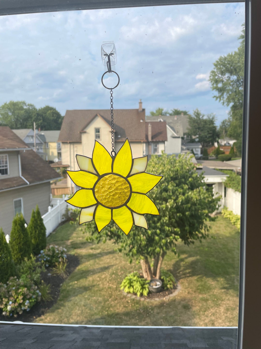 Sunflower Stained Glass Suncatcher Home Decor, Wall Art, Window Hanging ...