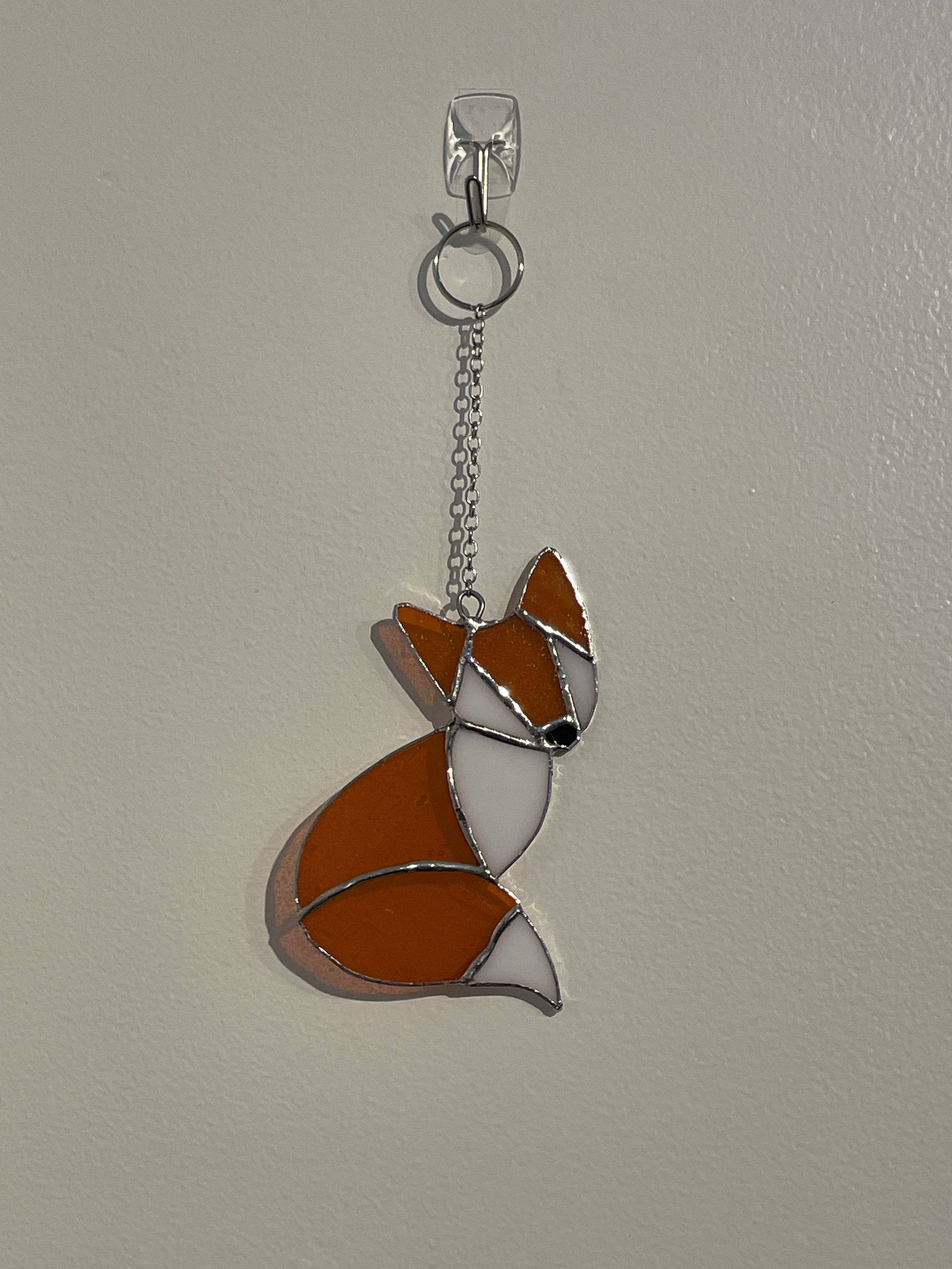 Fox Stained Glass Suncatcher Home Decor, Wall Art, Window Hanging ...