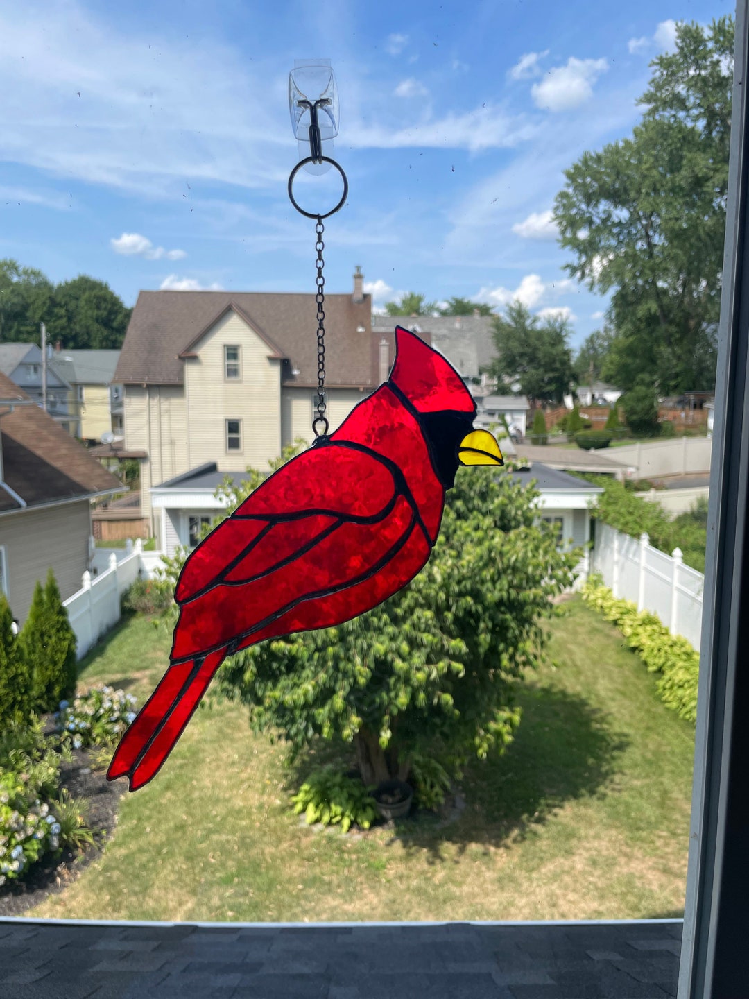 Cardinal Stained Glass Suncatcher Home Decor, Wall Art, Window Hanging ...