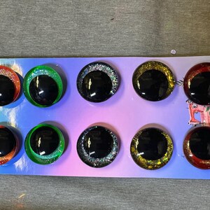 Set of 5 Hand Painted Sinker Safety Eyes 6 Different Sizes to Choose ...