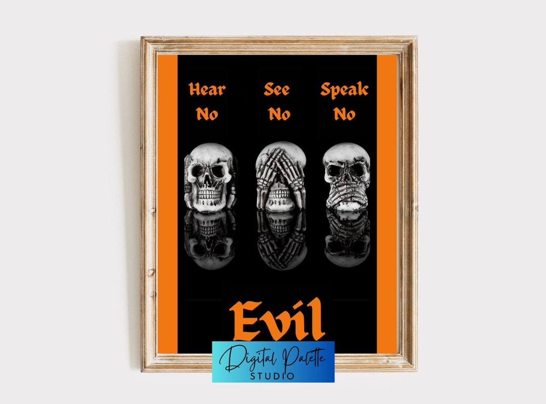 Evil Trio | Hear No Evil | See No Evil | Speak No Evil | Digital Print ...