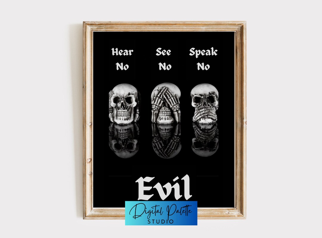 Evil Trio | Hear No Evil | See No Evil | Speak No Evil | Digital Print ...