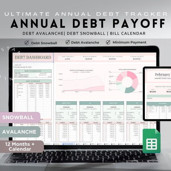 Debt Snowball Spreadsheet Google Sheets Debt Tracker Template Debt ...