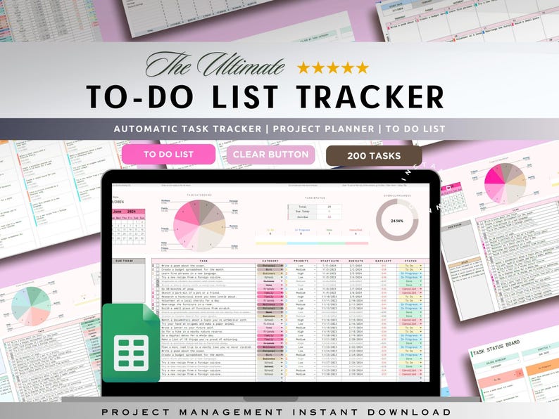 To Do List Template Spreadsheet | Google Sheets Daily Weekly Planner ...