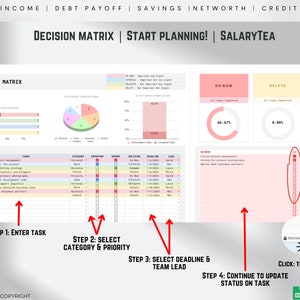 Decision Matrix Google Sheets | Task Priority Tracker |task Management ...