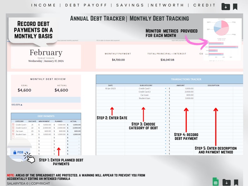 Debt Payoff Tracker Avalanche Snowball Annual Finance Planner ...