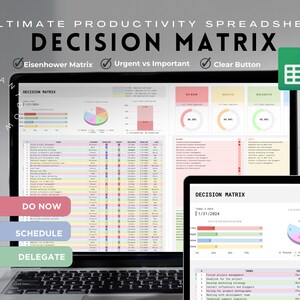 Decision Matrix Google Sheets Task Priority Tracker task Management Tracker Priority Checklist ...