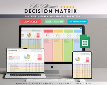 To-do Task List W/ Eisenhower Matrix Google Sheets Spreadsheet Template ...