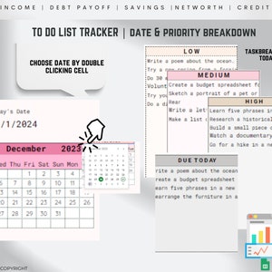 To Do List Template Spreadsheet | Google Sheets Daily Weekly Planner ...