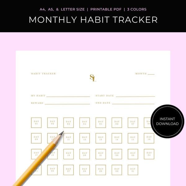 31 Day Habit Tracker - Etsy