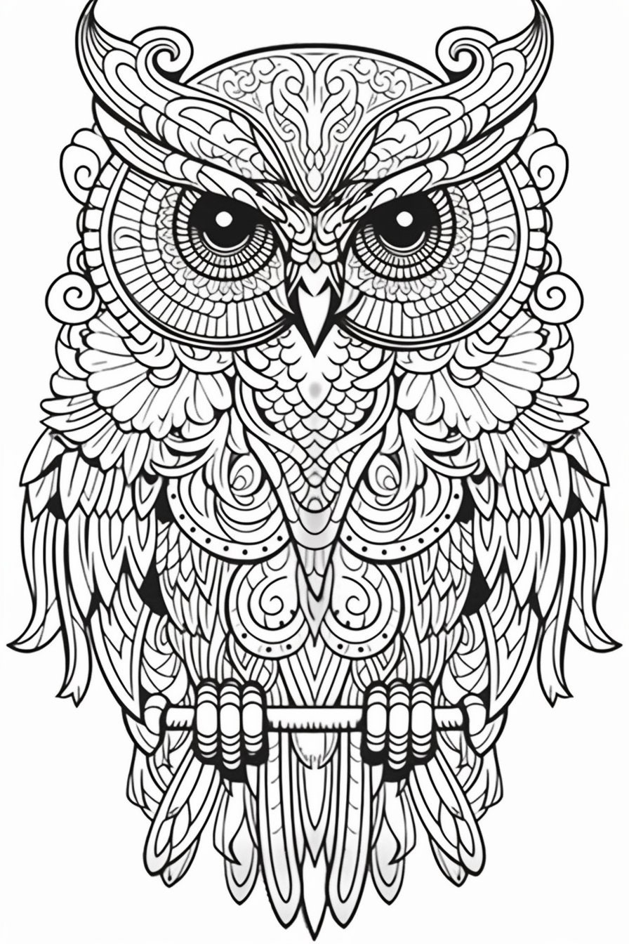 Printable 50 + Owl Mandala Adult Coloring Pages - Etsy