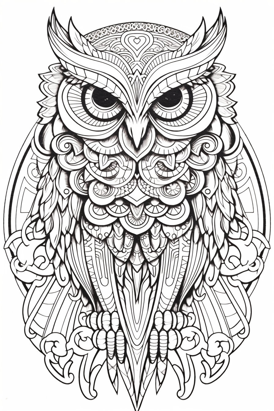 Printable 50 + Owl Mandala Adult Coloring Pages - Etsy
