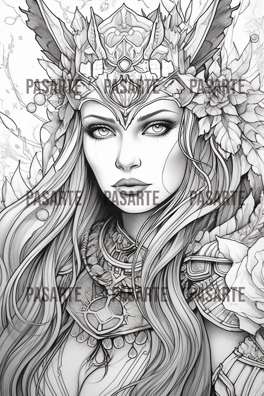 Printable Enchantress Trio Line Art Coloring Pages FULL 8.5x11" Page - Etsy