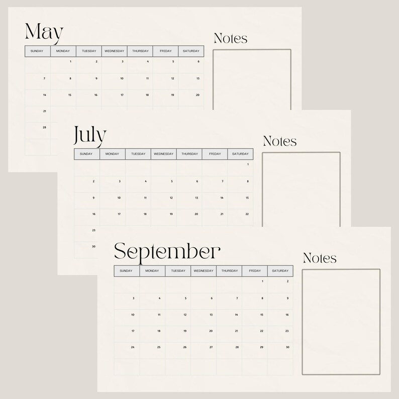 2023 Calendar Printable 2023 Monthly Planner Minimalist - Etsy