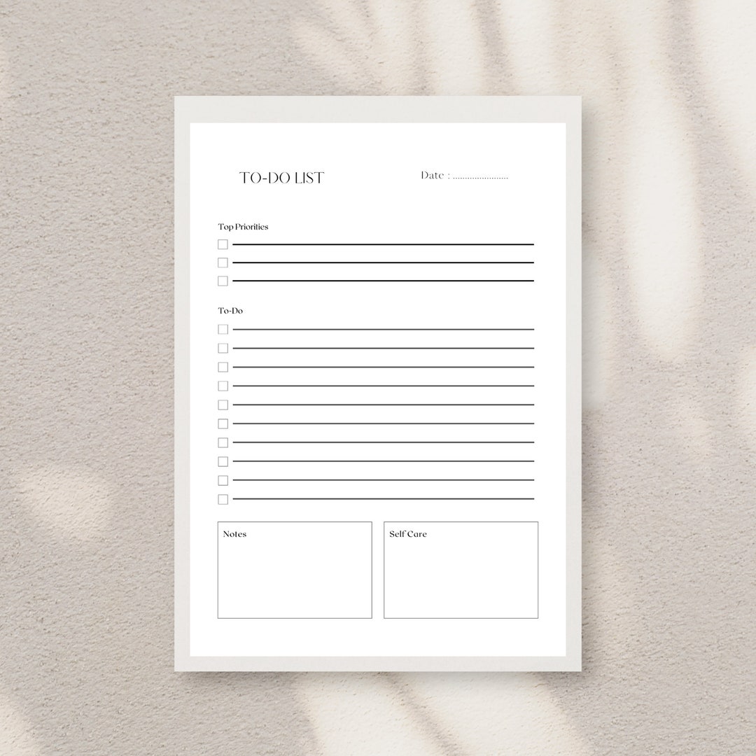 Minimal To-do List - Digital Download - Printable - Etsy