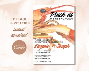 BIRTHDAY CRAWFISH BOIL Invitation Digital Template Instant - Etsy