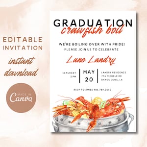 GRADUATION CRAWFISH BOIL Invitation | Digital Template | Instant ...