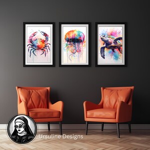 Splatter Painted Crab | Printable Wall Art | Digital Download | Wall ...