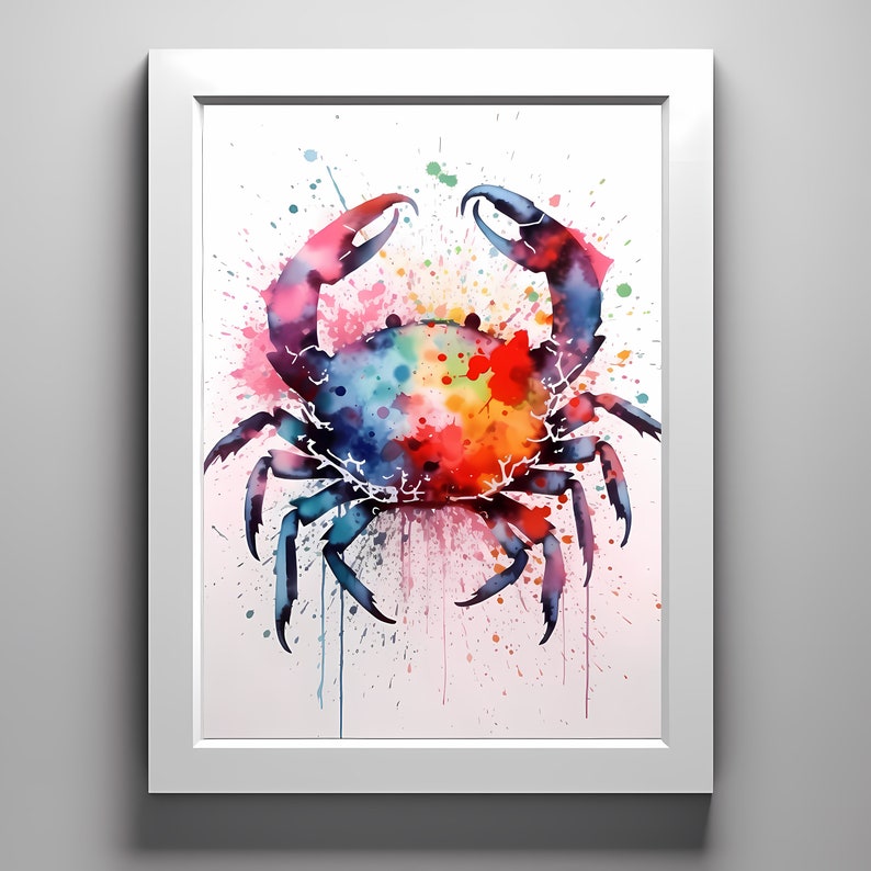Splatter Painted Crab | Printable Wall Art | Digital Download | Wall ...