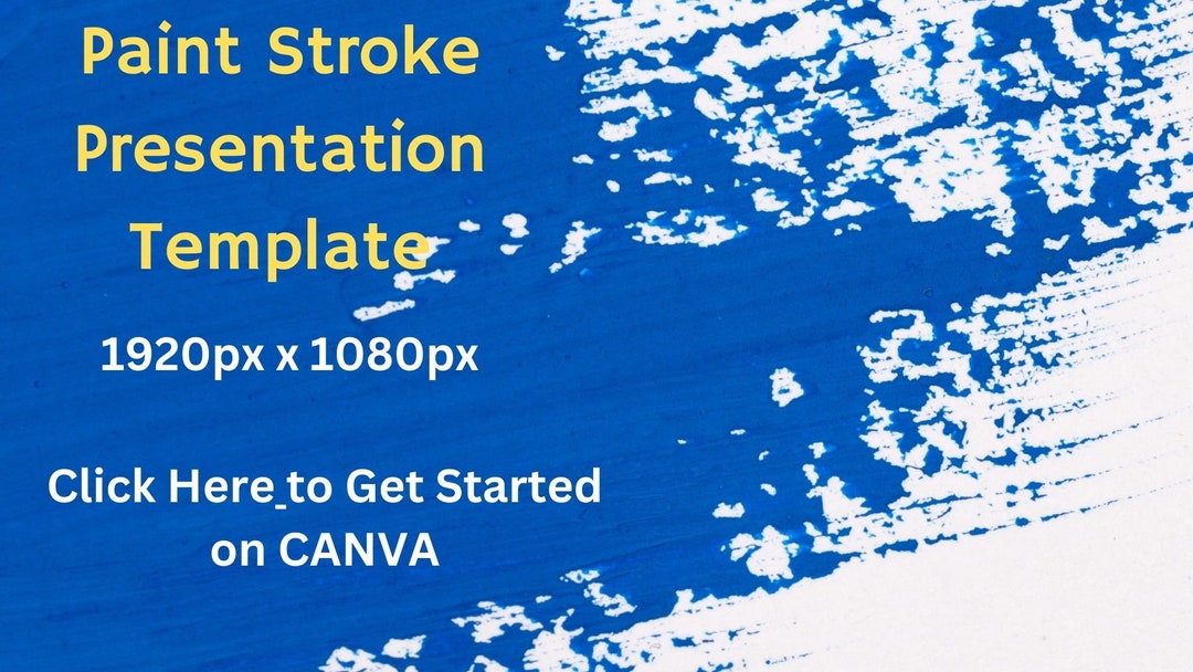 Paint Stroke Presentation Template - Edit in Canva - Etsy