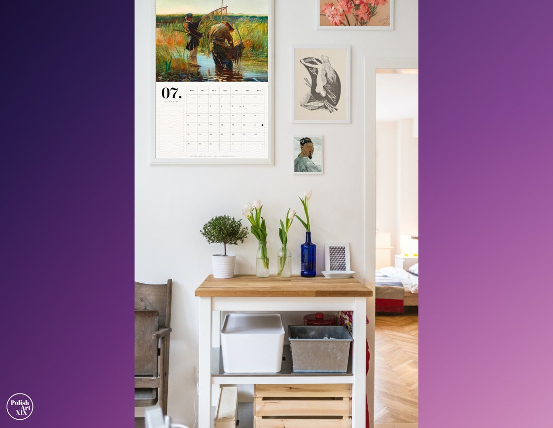 Printable Wall Calendar 2024 With Beautiful Oil Paintings of 19th ...
