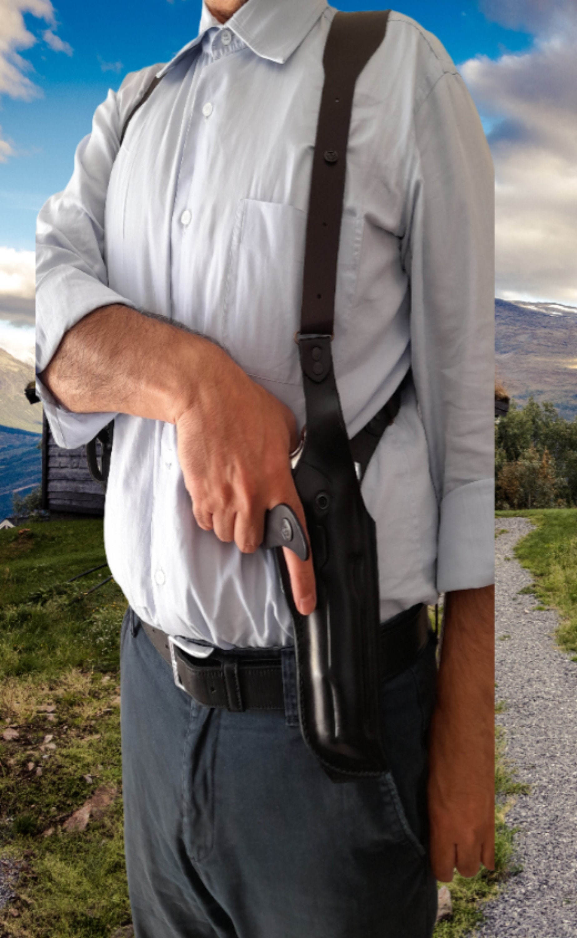 1911 Vertical Shoulder, Holster Handmade Leather Holster, Right Hand ...