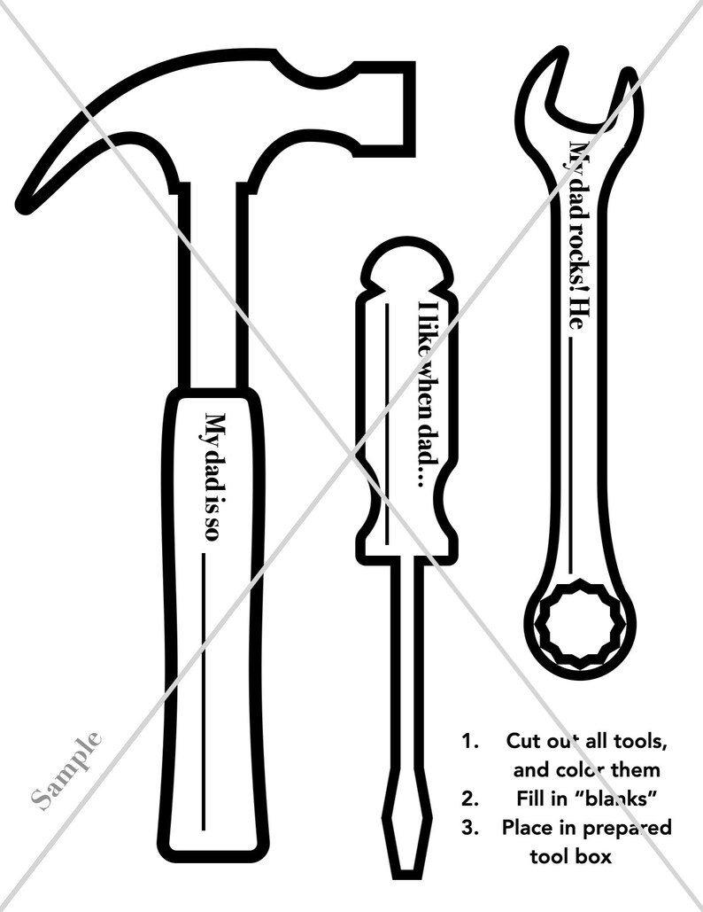 Father's Day Tool Box Craft for Kids - Etsy