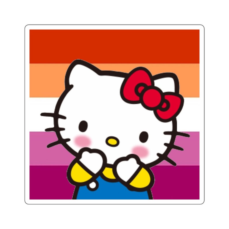 Hello Kitty Lesbian Pride LGBTQ Square Stickers - Etsy