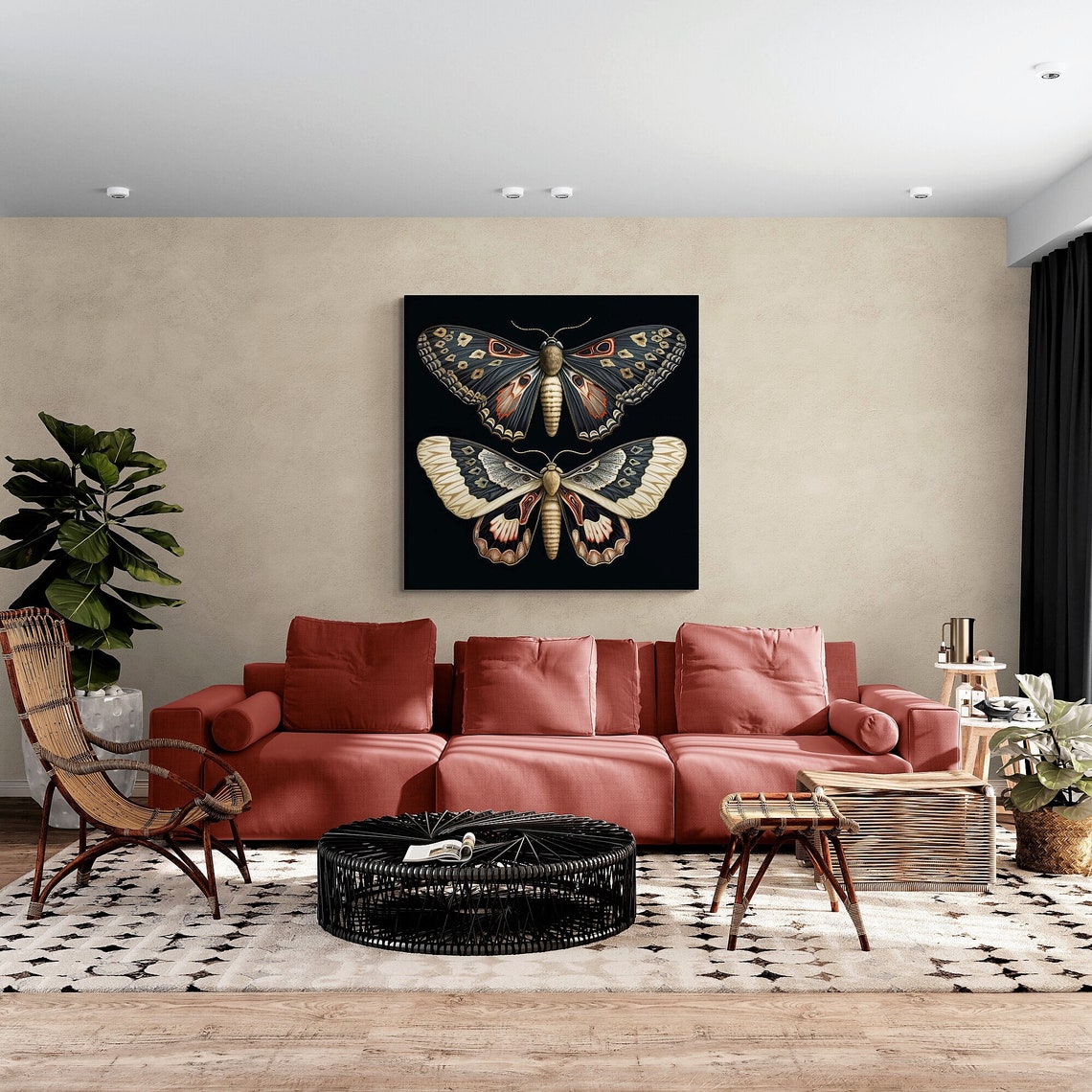 Large Moth Wall Art, Vintage Moth Prints, Printable Wall Art, Teen Wall ...