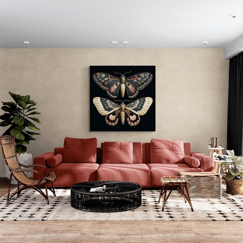 Vintage Moth Print Set: Large Insect Wall Art (digital Download) - Etsy