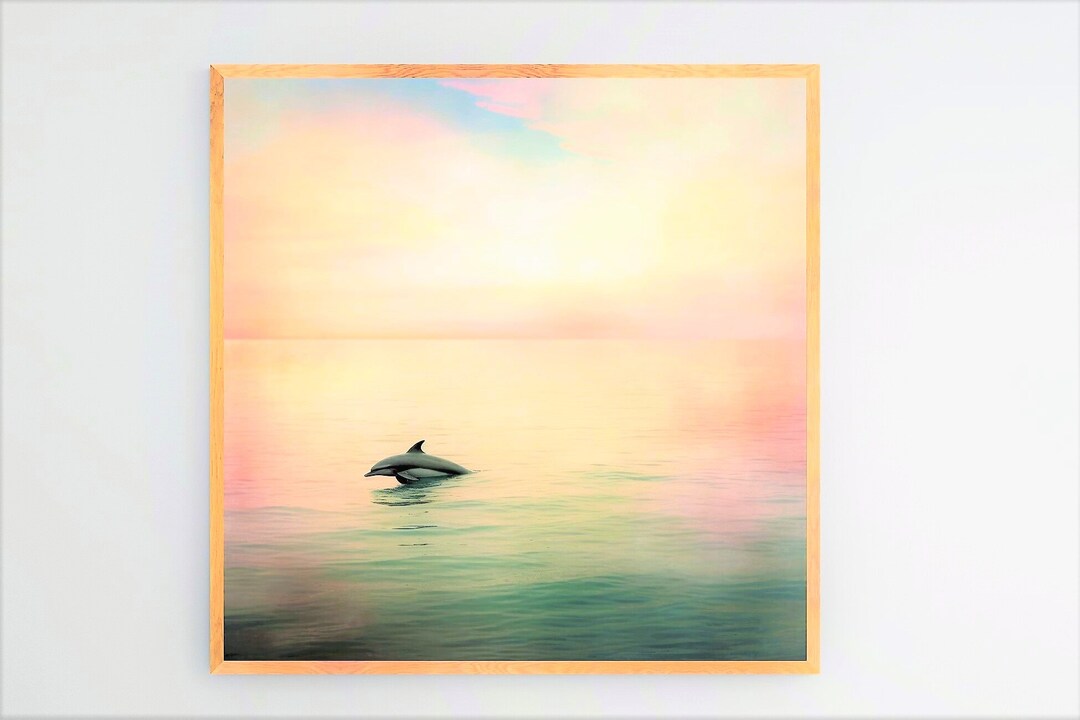 Pastel Dolphin Print: Serene Ocean Wall Art (digital Download) - Etsy