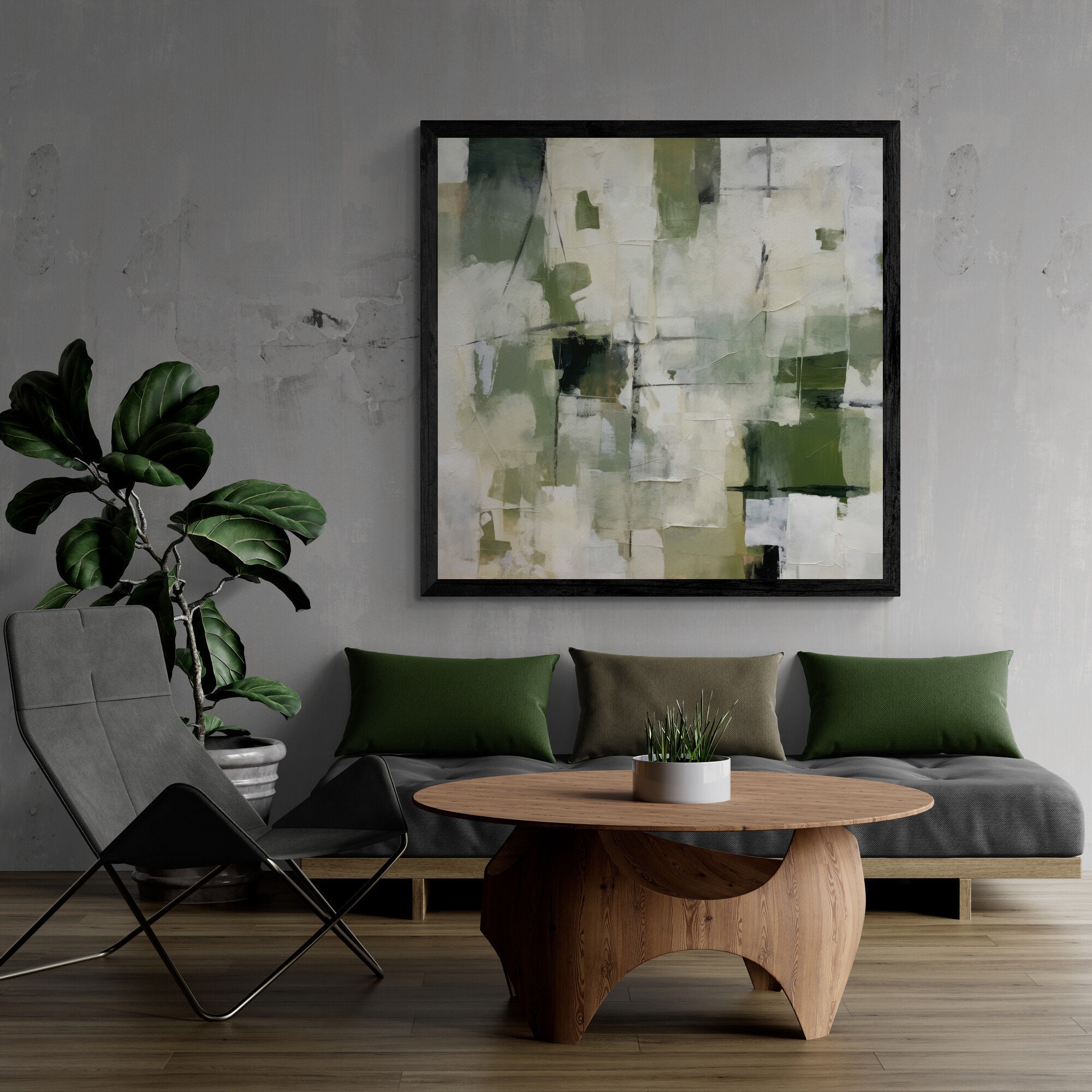 Abstract Wall Art, Green Abstract Wall Art, Modern Wall Art, Printable ...