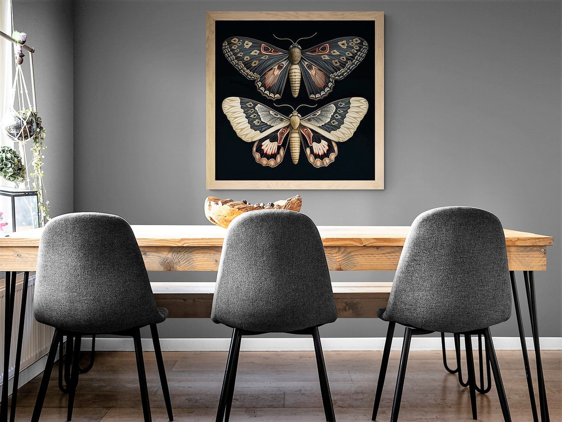 Vintage Moth Print Set: Large Insect Wall Art (digital Download) - Etsy